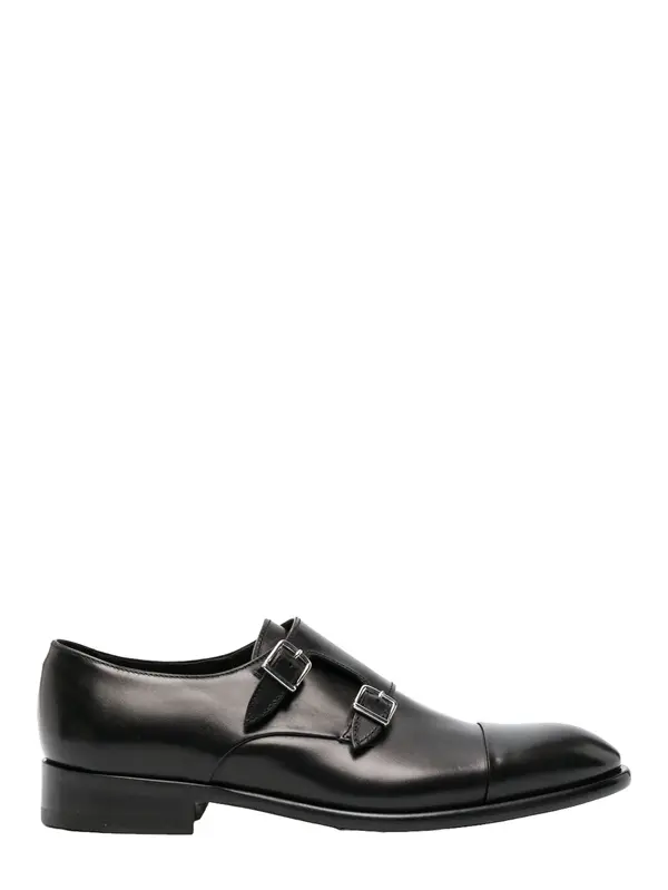 DOUCAL'S Double-strap Leather Monk Shoes - Black