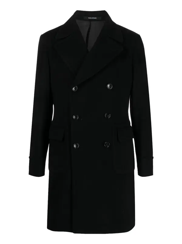 Tagliatore Double-breasted Wool-blend Coat - Black