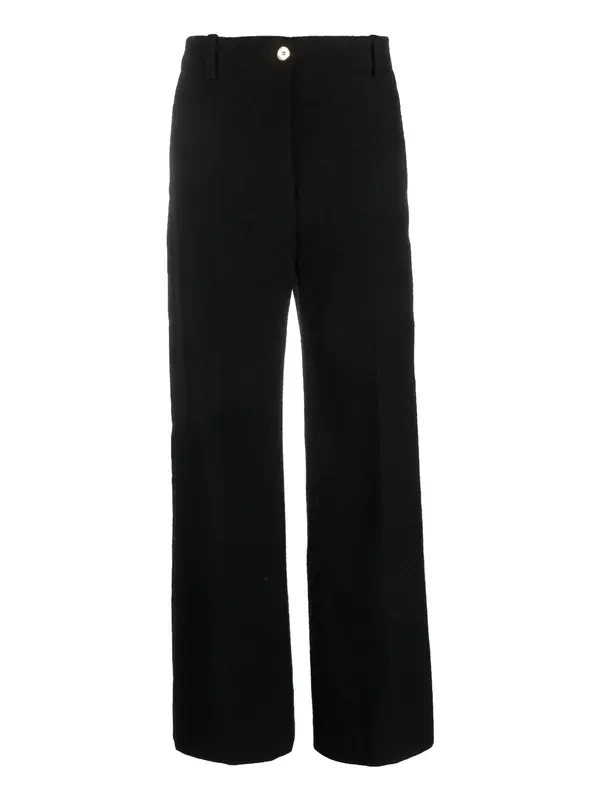 Patou Iconic Long Wide-leg Trousers - Black