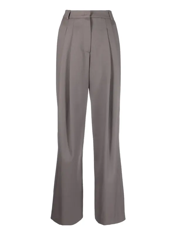 LOW CLASSIC Pleated High-waist Trousers - Grey