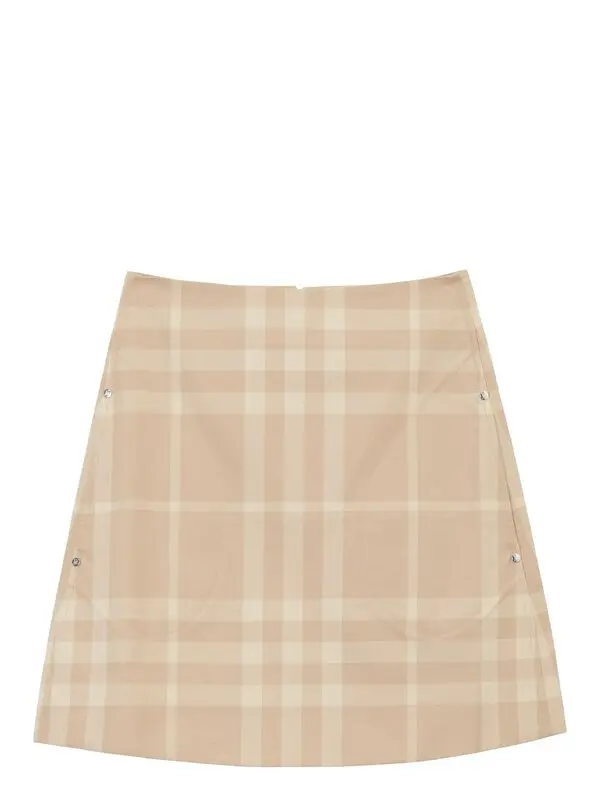 Burberry Check-print A-line Skirt - Neutrals