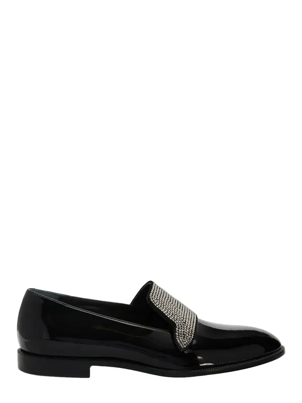 GIUSEPPE ZANOTTI Eflamm Crystal Embellished Loafers - Black