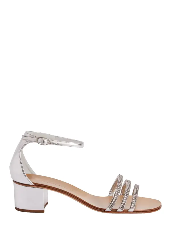 GIUSEPPE ZANOTTI Martha 40mm Metallic Sandals - Silver