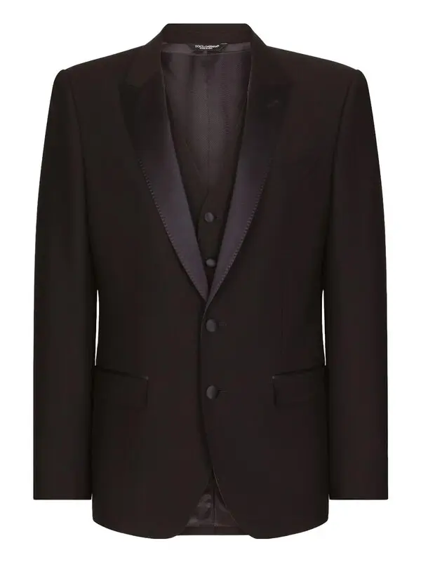 Dolce & Gabbana Wool Martini-fit Tuxedo Suit - Black