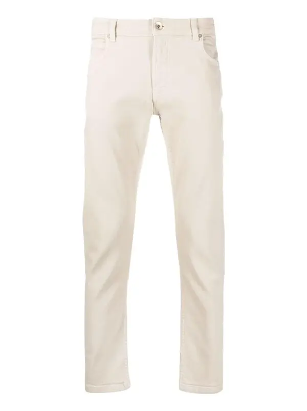 Eleventy Low-rise Slim-cut Jeans - Neutrals
