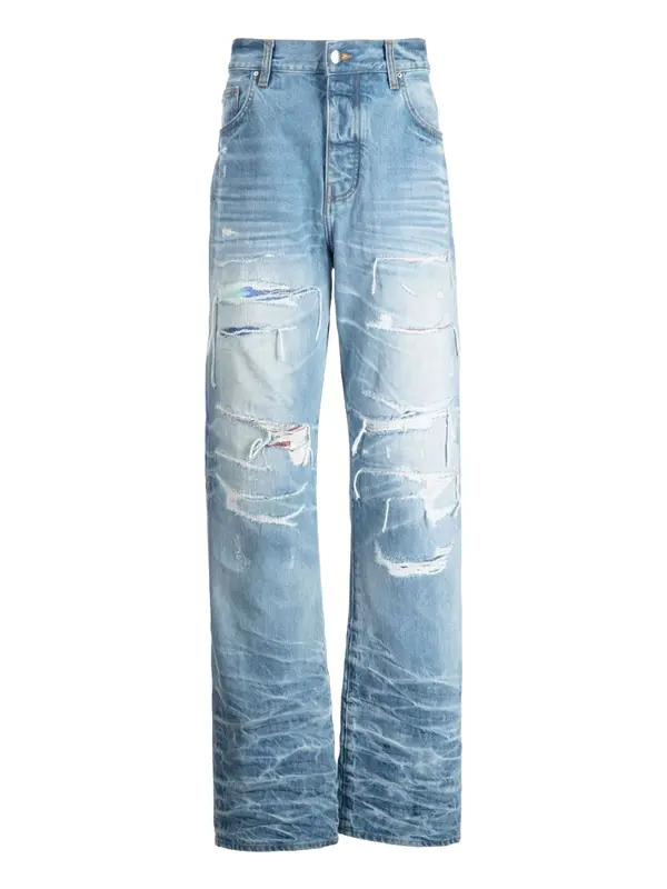 Amiri Distressed Loose-fit Jeans - Blue