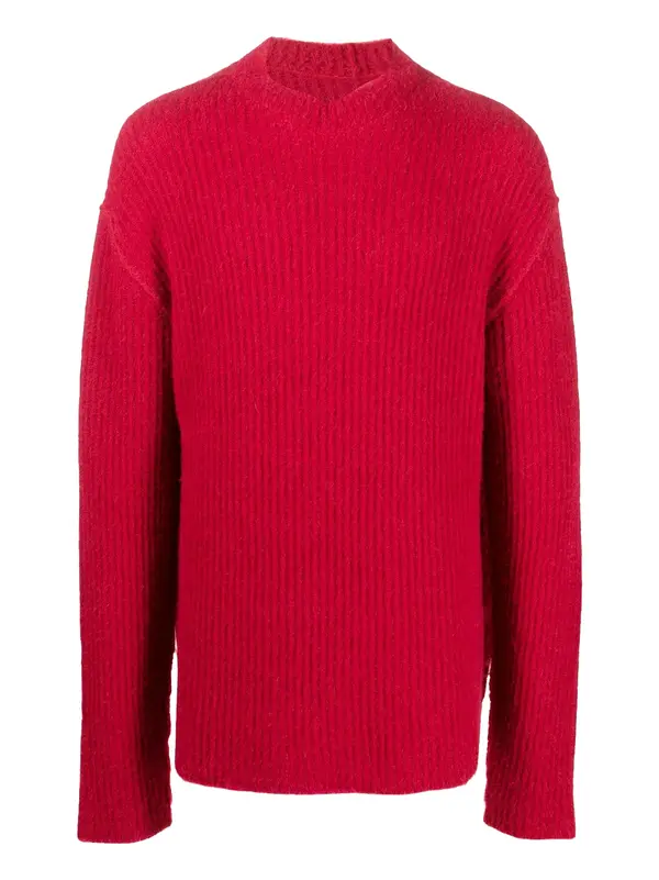 UMA WANG Ribbed Brushed-effect Jumper - Red