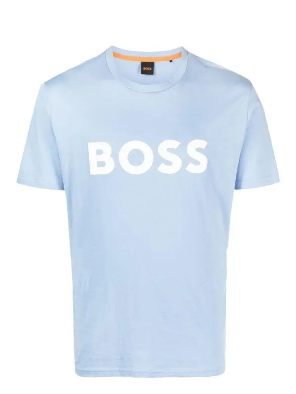 BOSS Logo-print Cotton T-shirt - Blue