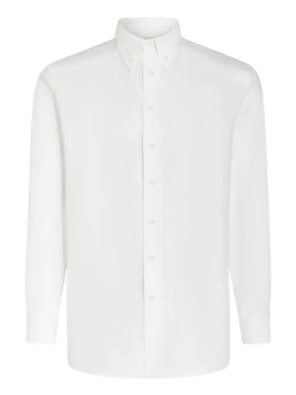 Etro Pegaso Motif-embroidered Cotton Shirt - White