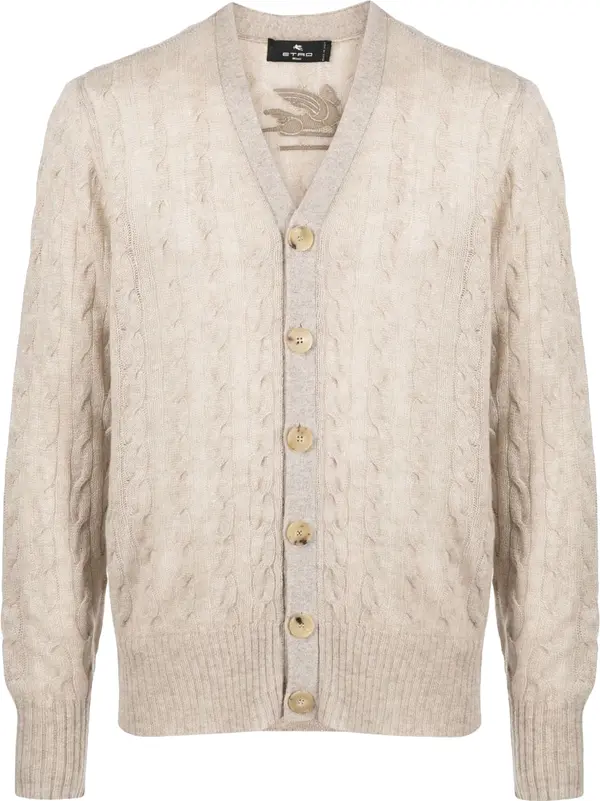 Etro Cable-knit Cashmere Cardigan - Neutrals