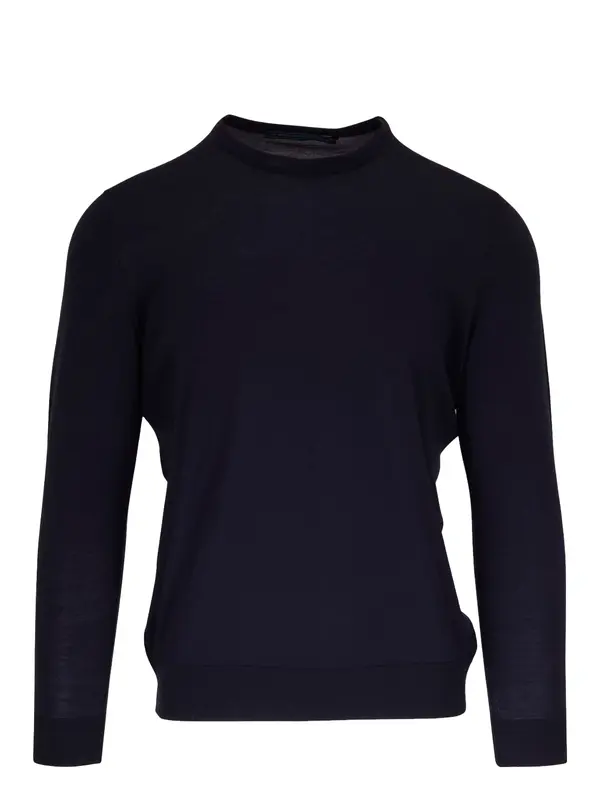 Kiton Round-neck Wool Jumper - Blue