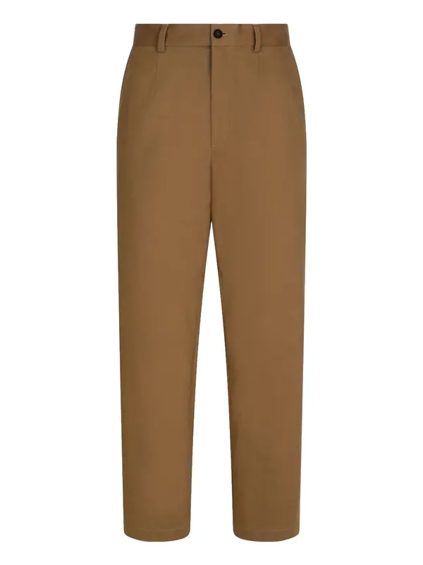 Dolce & Gabbana Straight-leg Cotton Trousers - Brown