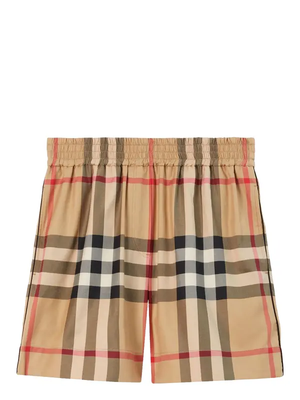 Burberry Check-pattern Cotton Shorts - Neutrals
