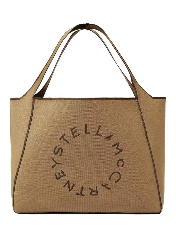 Stella McCartney Logo Square Tote Bag - Caramel
