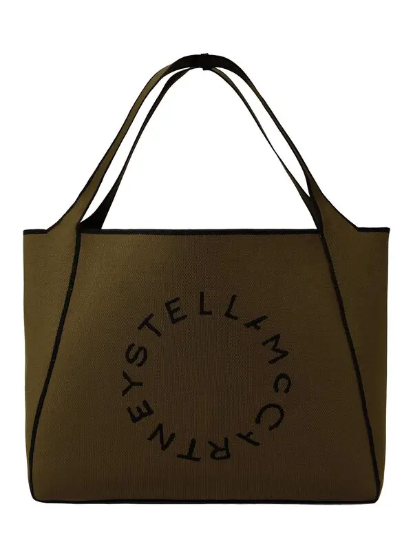 Stella McCartney Logo Square Tote Bag - Khaki