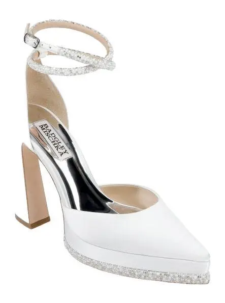 Badgley Mischka Eliana Ankle Strap Platform Pumps - Soft White