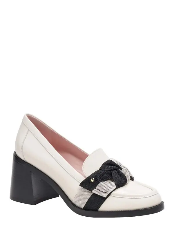 Kate Spade New York Leandra Block Heel Loafer - Cream/black Multi