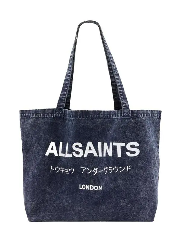 ALLSAINTS Underground Aci Denim Tote - Deep Sea Navy/chalk