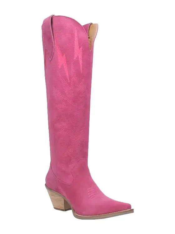 DINGO Thunder Road Cowboy Boots - Fuchsia