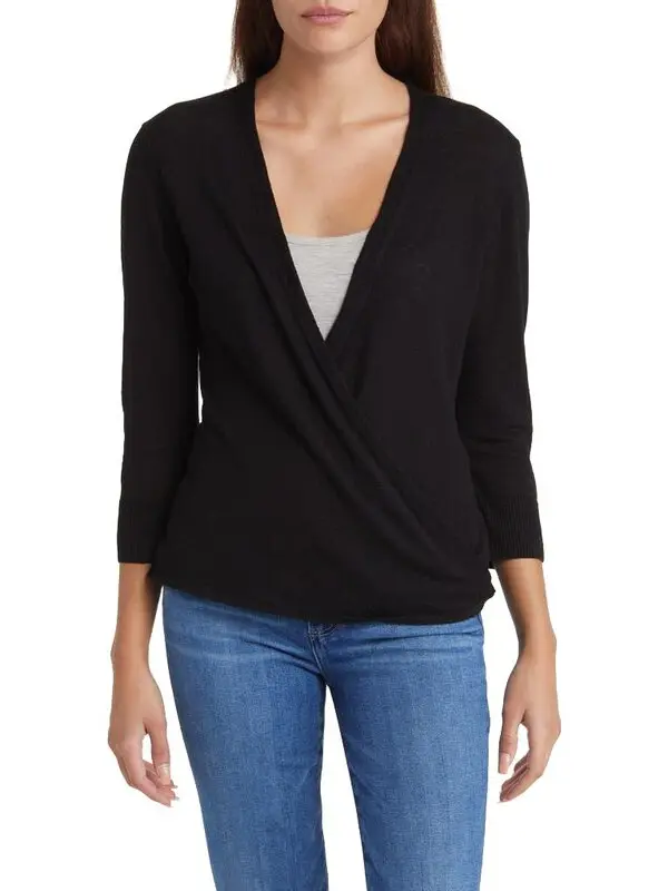 Tommy Bahama Addison Linen Blend Cardigan - Black