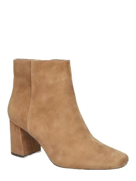 BELLA VITA Wilma Block Heel Bootie - Cognac Suede Leather