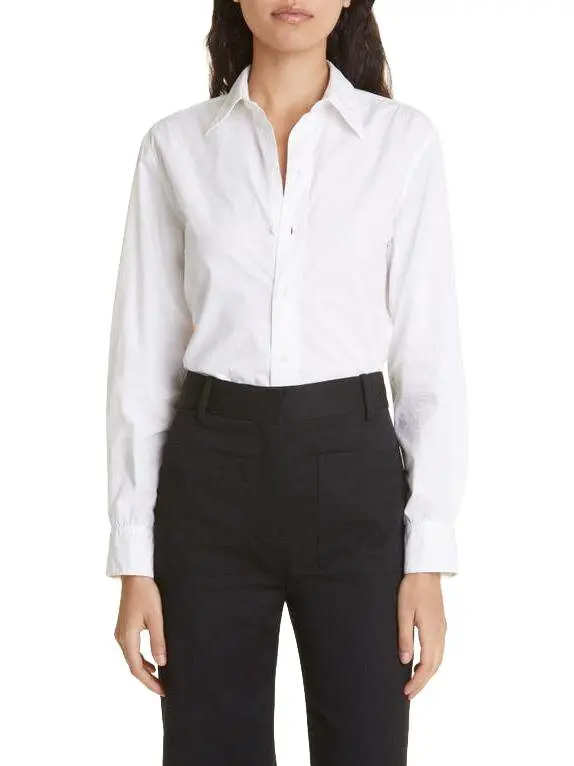 NILI LOTAN Raphael Poplin Shirt - White