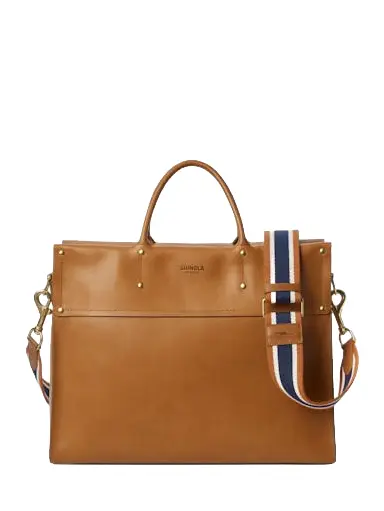 Shinola Large Leather Satchel - Tan