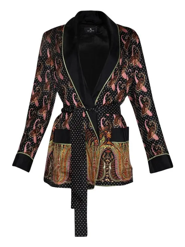 Etro Silk Jacquard Blazer - Brown