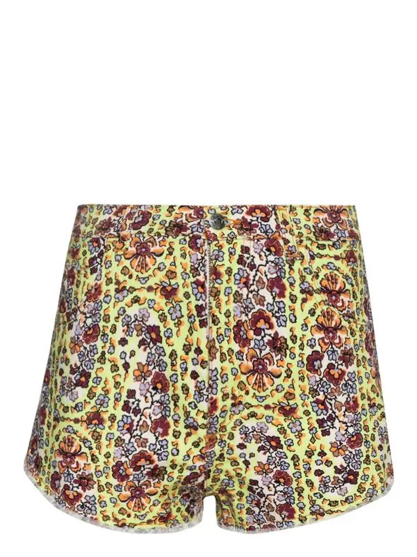 Etro Floral Denim Shorts - Verde