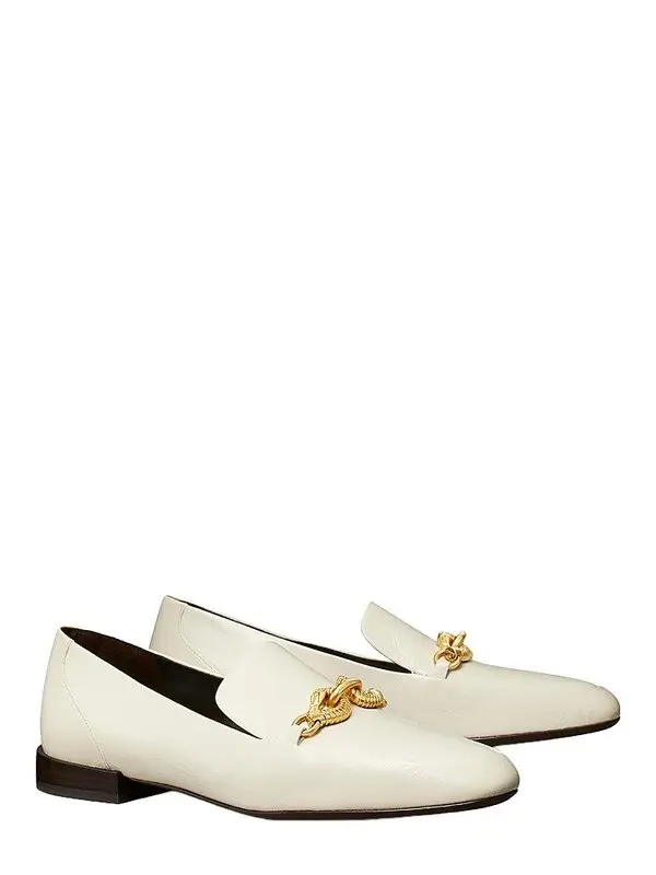 Tory Burch Jessa Loafer Flats - Light Cream/gold