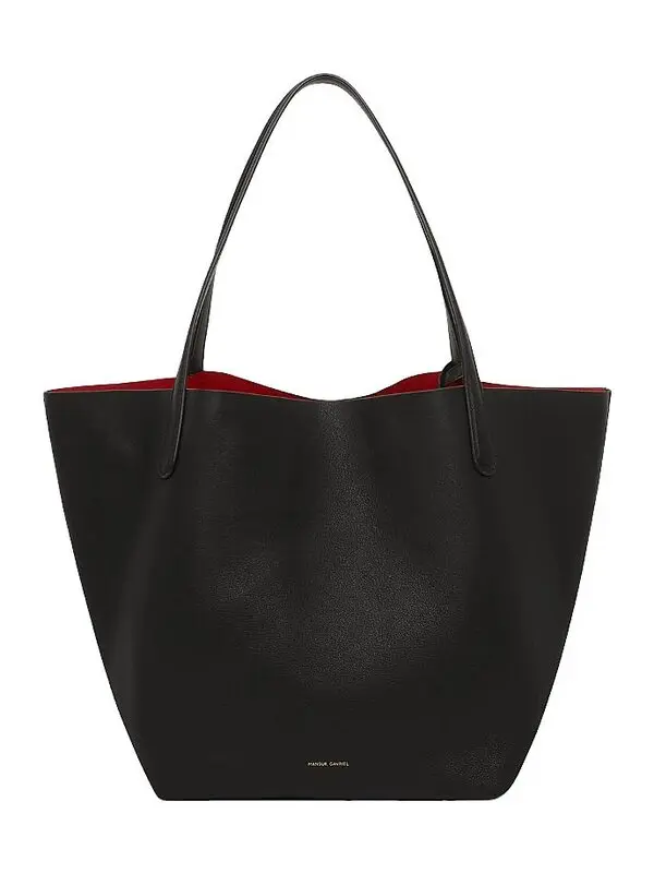 MANSUR GAVRIEL Soft Leather Everyday Tote - Black/flamma/gold