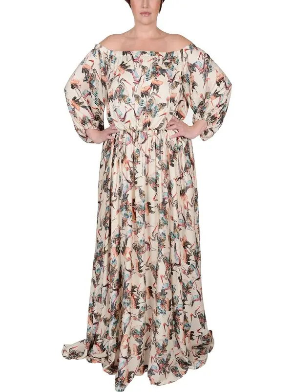 MAYES NYC Eddy Maxi Dress - Crane Print