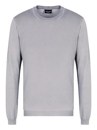 Giorgio Armani Long-sleeved Silk And Cotton Jumper - Natural