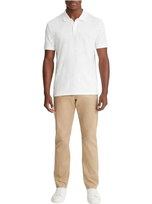 Vince Classic Slub Polo Shirt - White