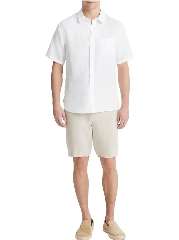 Vince Linen Short-sleeve Shirt - White