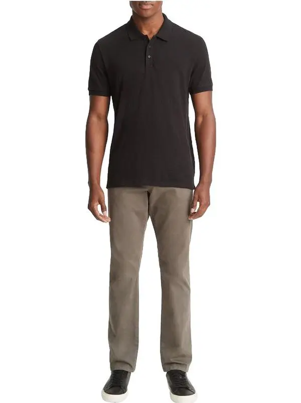 Vince Classic Slub Polo Shirt - Black