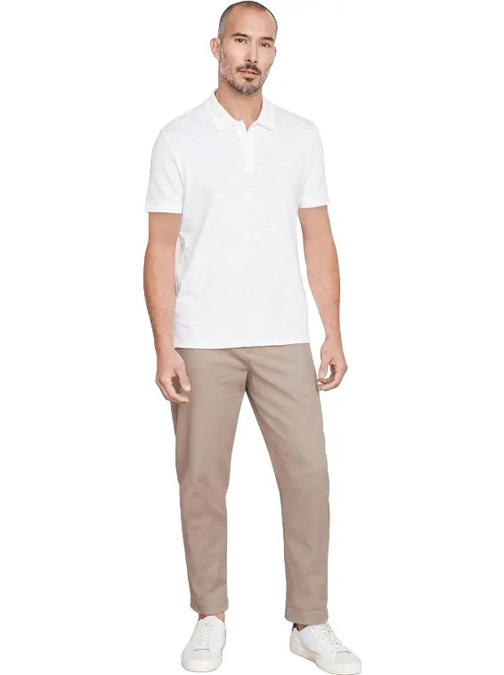 Vince Classic Slub Polo Shirt - White