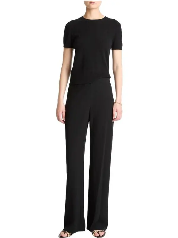 Vince Colette High-rise Crepe Bias Pant - Black