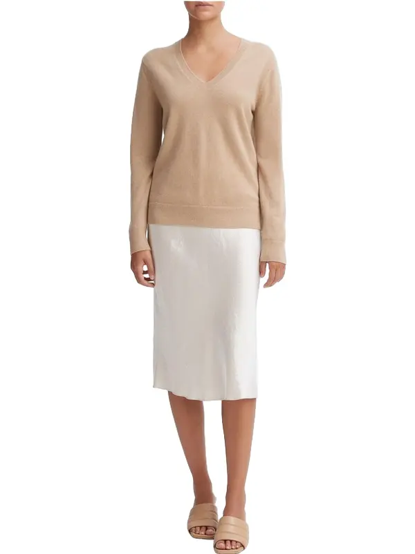 Vince Cashmere V-neck Weekend Sweater - Brown