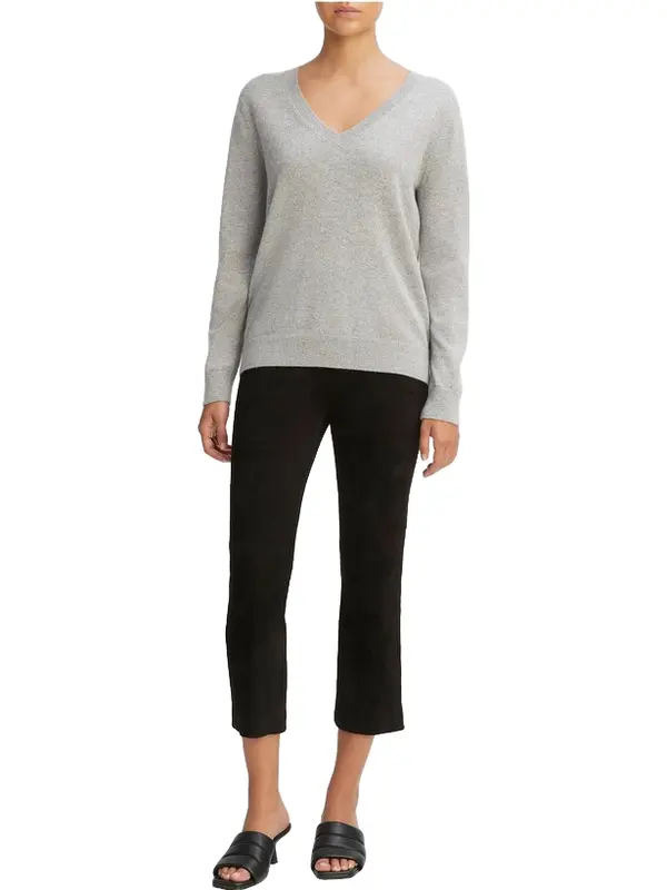 Vince Cashmere V-neck Weekend Sweater - Gray