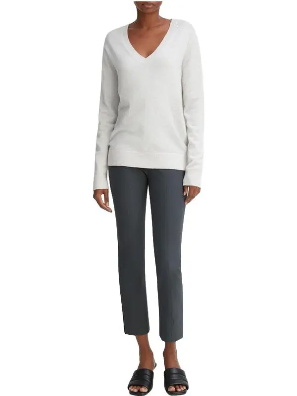 Vince Cashmere V-neck Weekend Sweater - White
