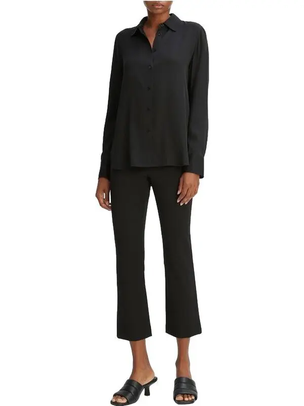 Vince Slim-fit Stretch-silk Blouse - Black