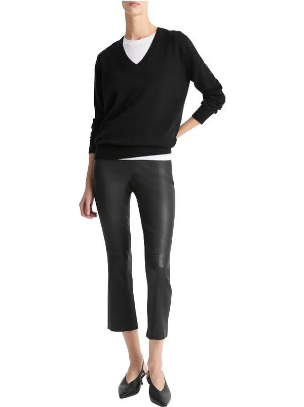 Vince Cashmere Weekend V-neck Pullover - Black
