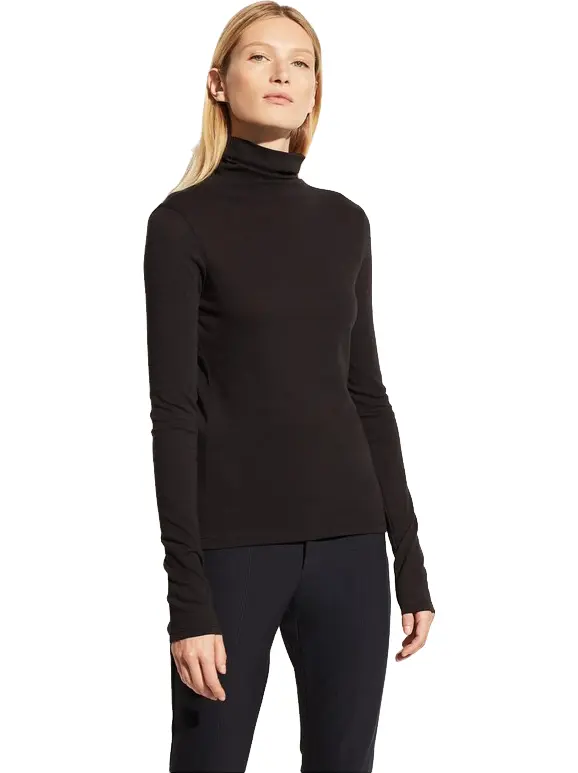 Vince Essential Long Sleeve Turtleneck - Black