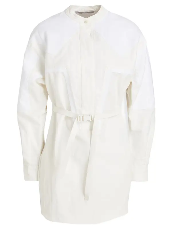 Stella McCartney Liana Belted Piqué-paneled Jacquard Mini Dress - Cream