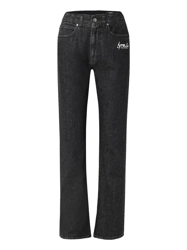 Stella McCartney Printed High-rise Straight-leg Jeans - Black