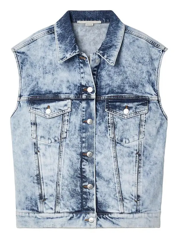 Stella McCartney Acid Wash Denim Vest - Mid Denim
