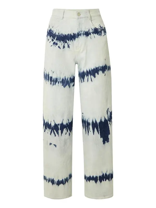 Stella McCartney Tiedye High-rise Wide-leg Jeans - Mid Denim