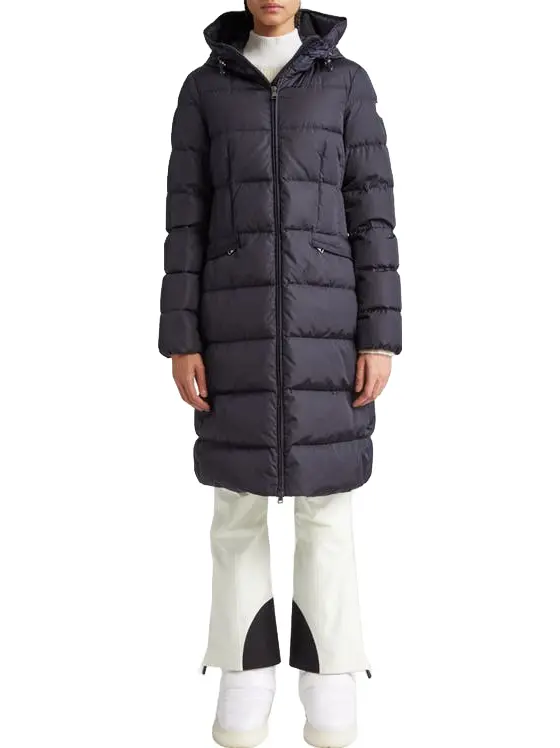 Moncler Avocette Hooded Down Coat - Navy