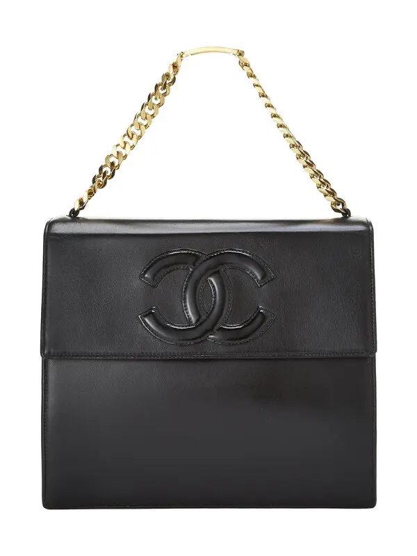 Chanel Lambskin 'cc' Flap Handbag - Black